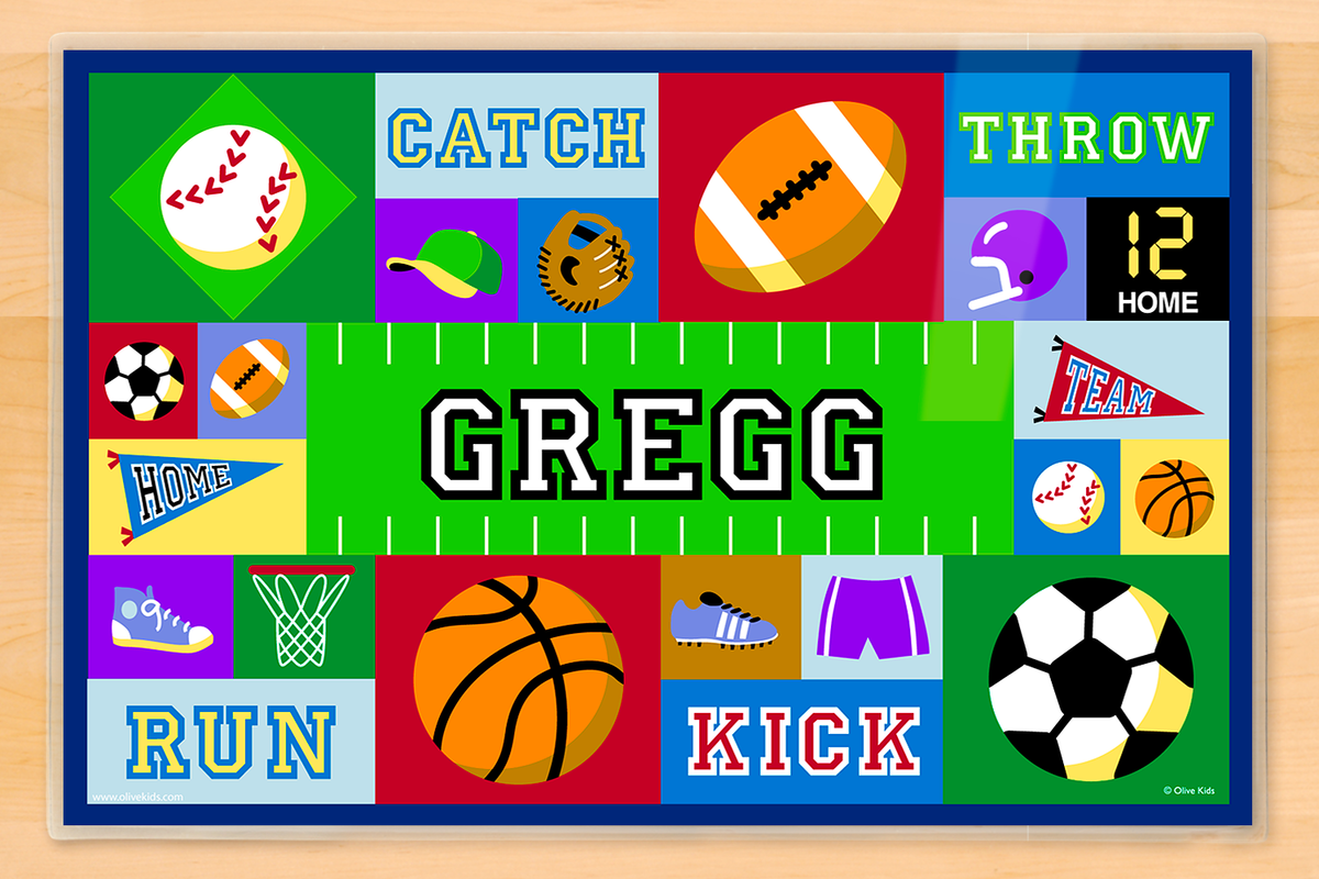 GAME Sports Personalized Kids Placemat – placemats4kids